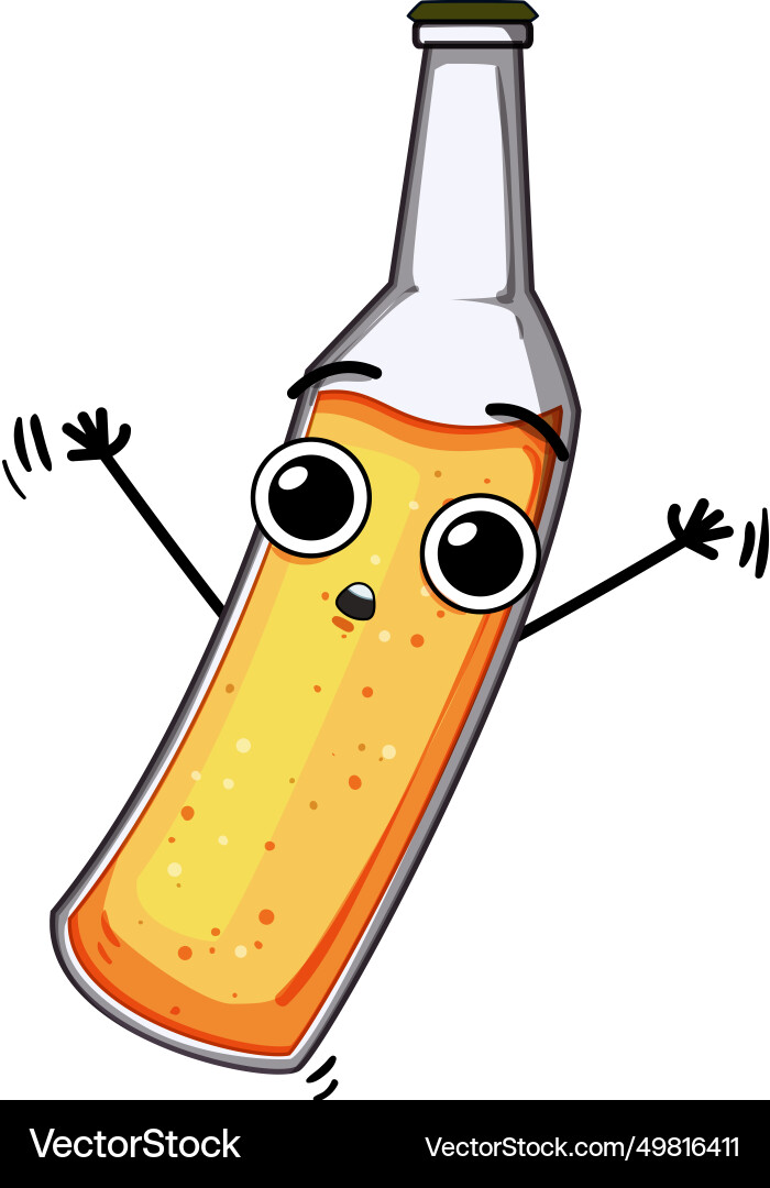 Beverage beer bottle character cartoon Royalty Free Vector