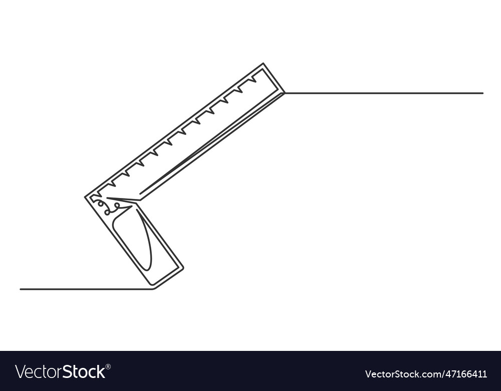 Continuous one line carpentry level tool Vector Image