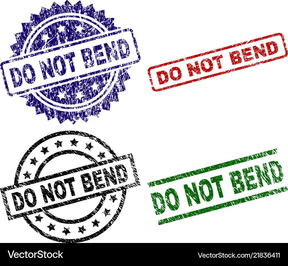 Damaged textured do not bend seal stamps Vector Image