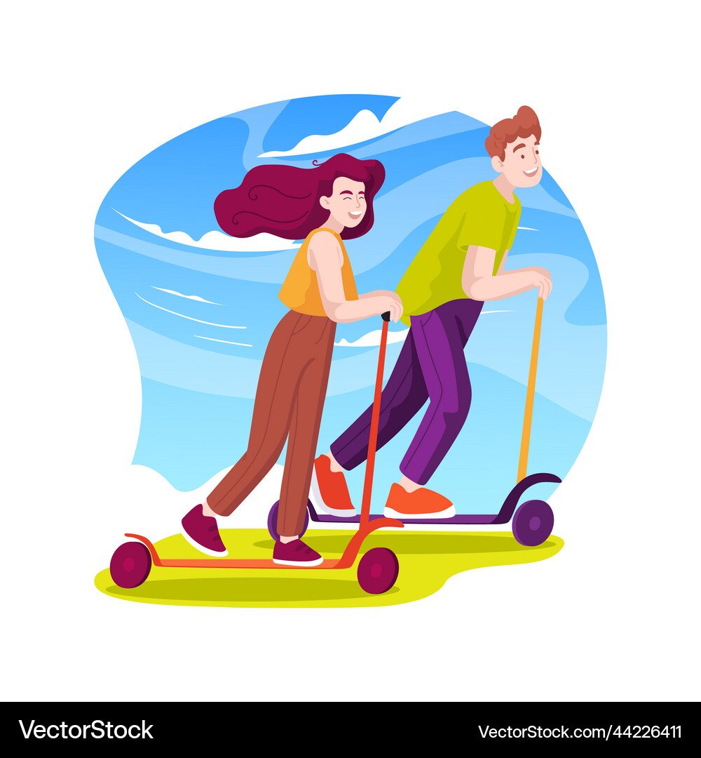 Electric scooter isolated cartoon Royalty Free Vector Image