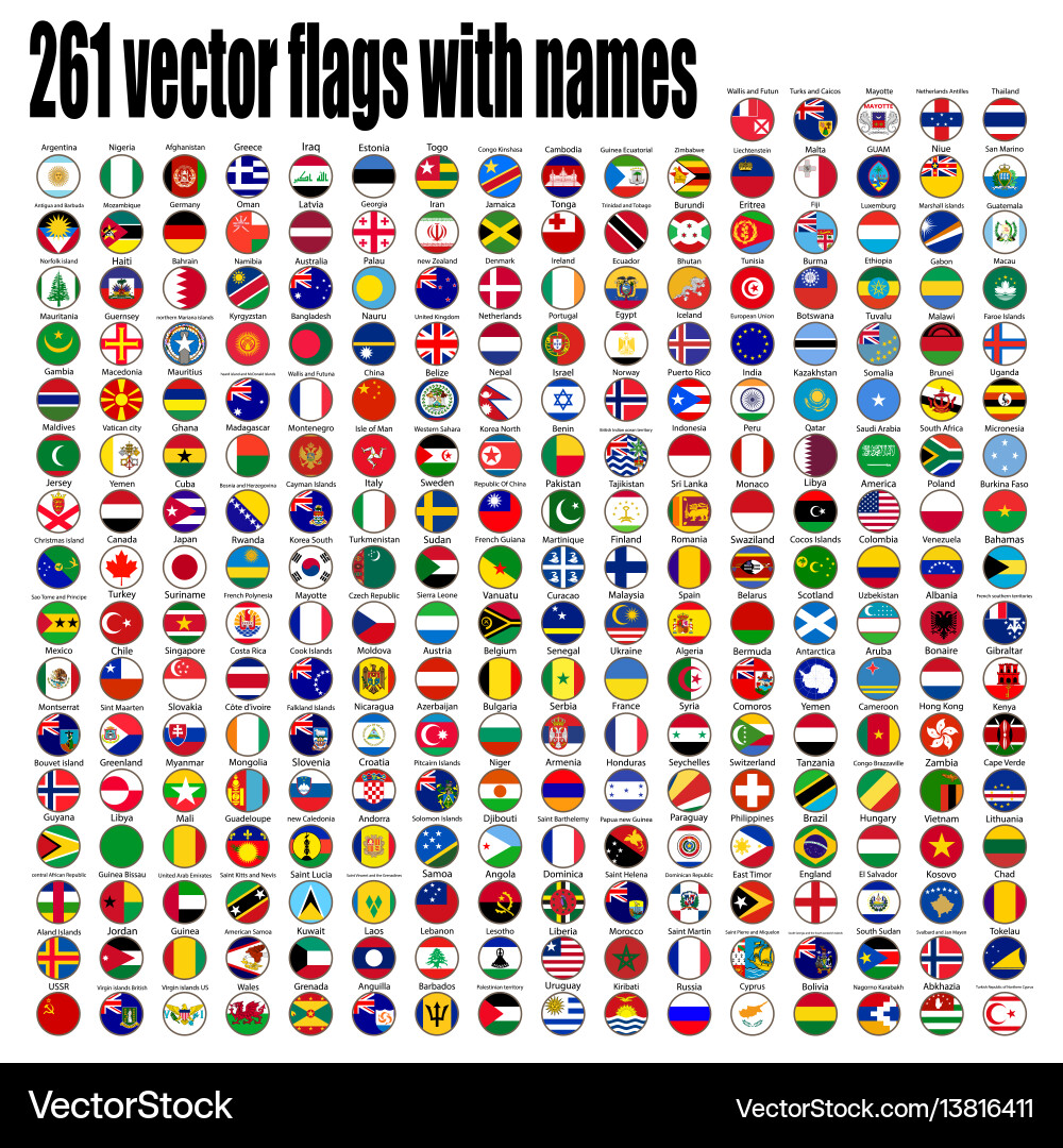 Flags of the world Royalty Free Vector Image - VectorStock