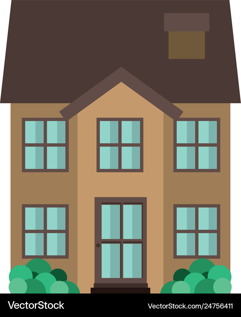 House with garden isolated icon Royalty Free Vector Image