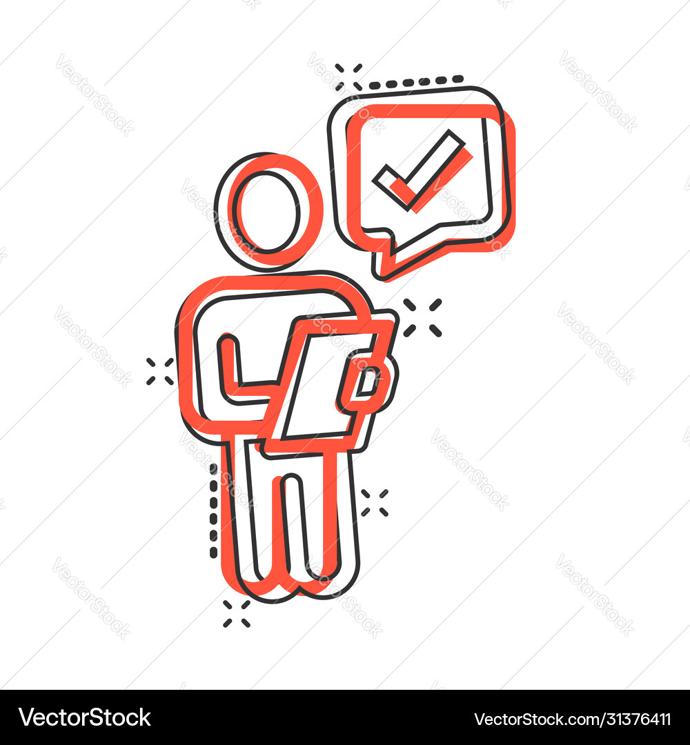 Organization management icon in comic style Vector Image