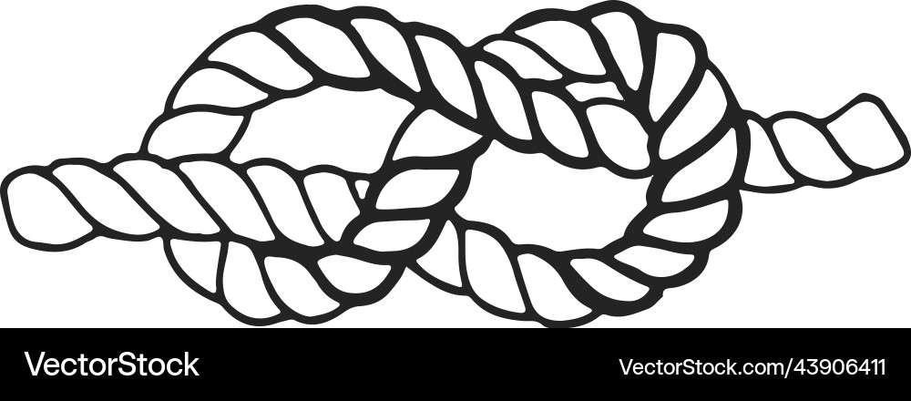 Sailor knot icon hand drawn marine cable Vector Image