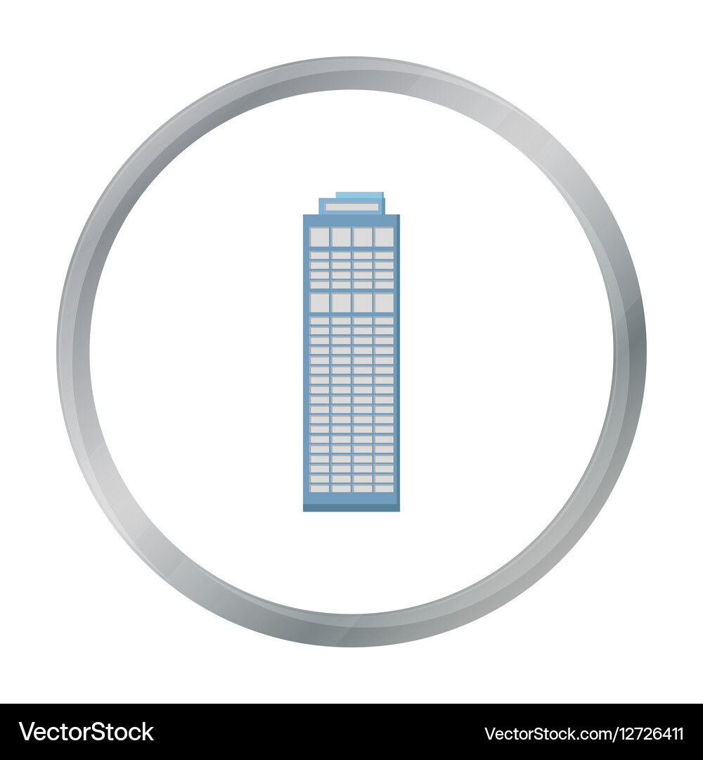 Skyscraper icon cartoon single building icon from Vector Image