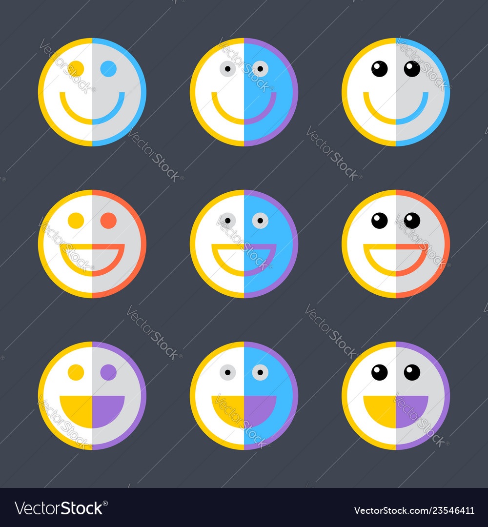 Smiley emoticon icon or happy smiling face Vector Image