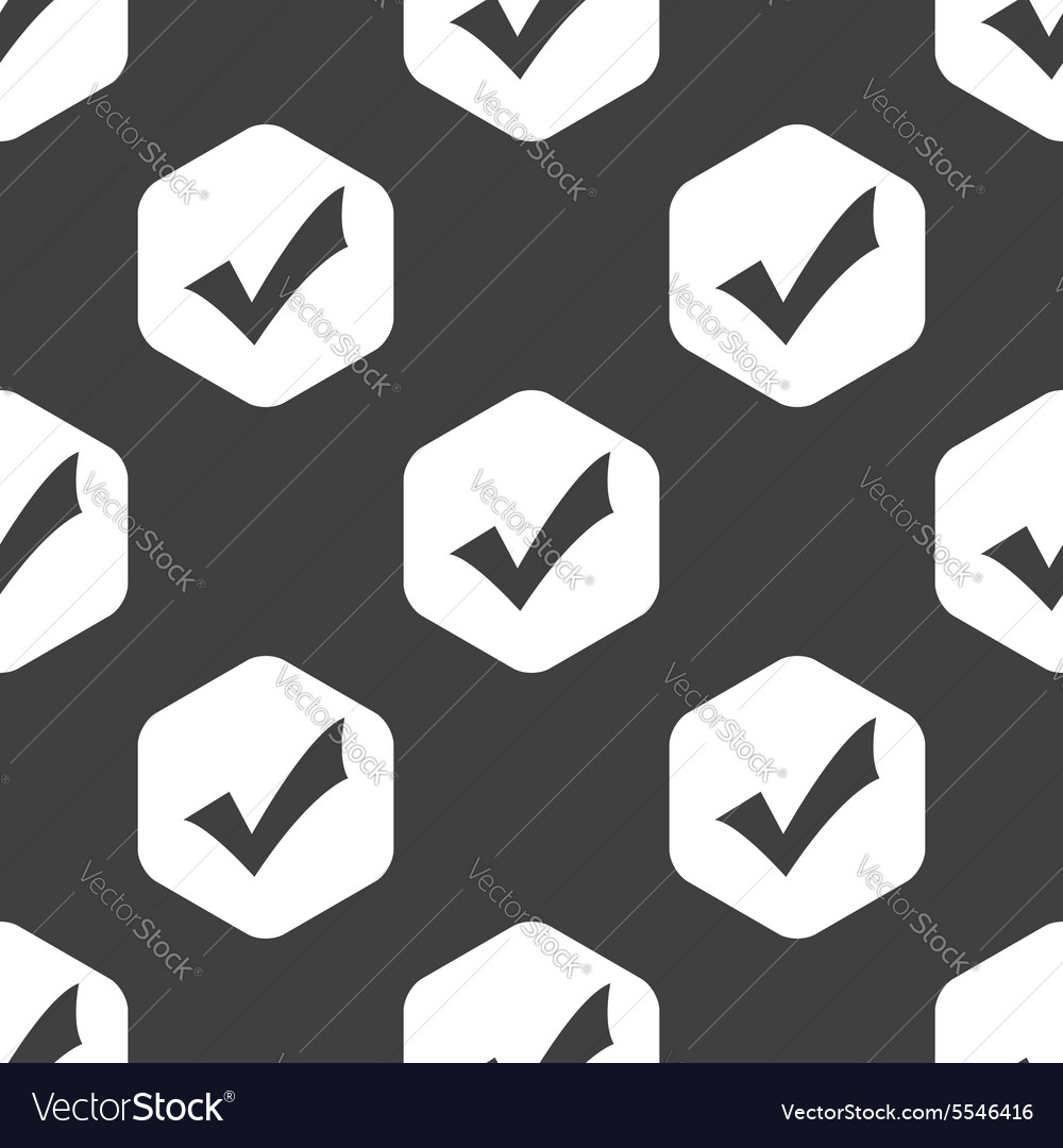 Black hexagon tick mark pattern Royalty Free Vector Image
