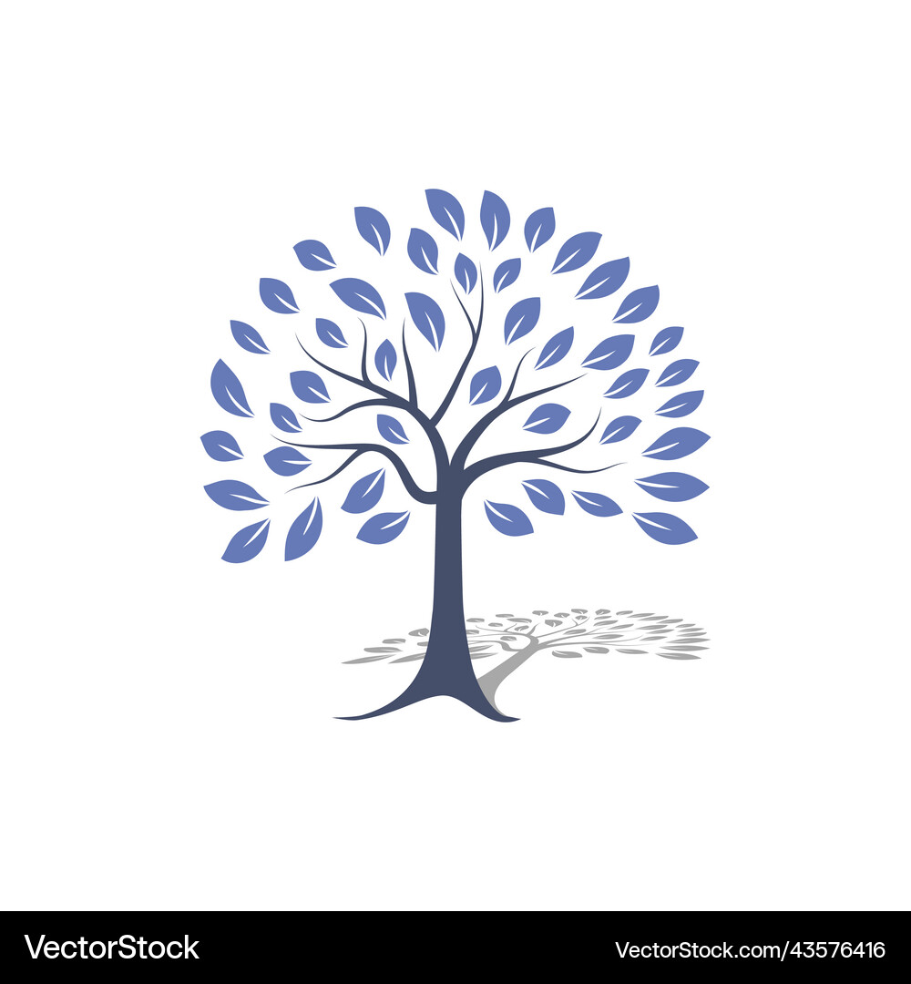 Blue tree as logo design Royalty Free Vector Image