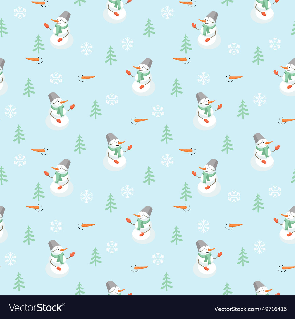 Christmas seamless pattern with snowman Royalty Free Vector
