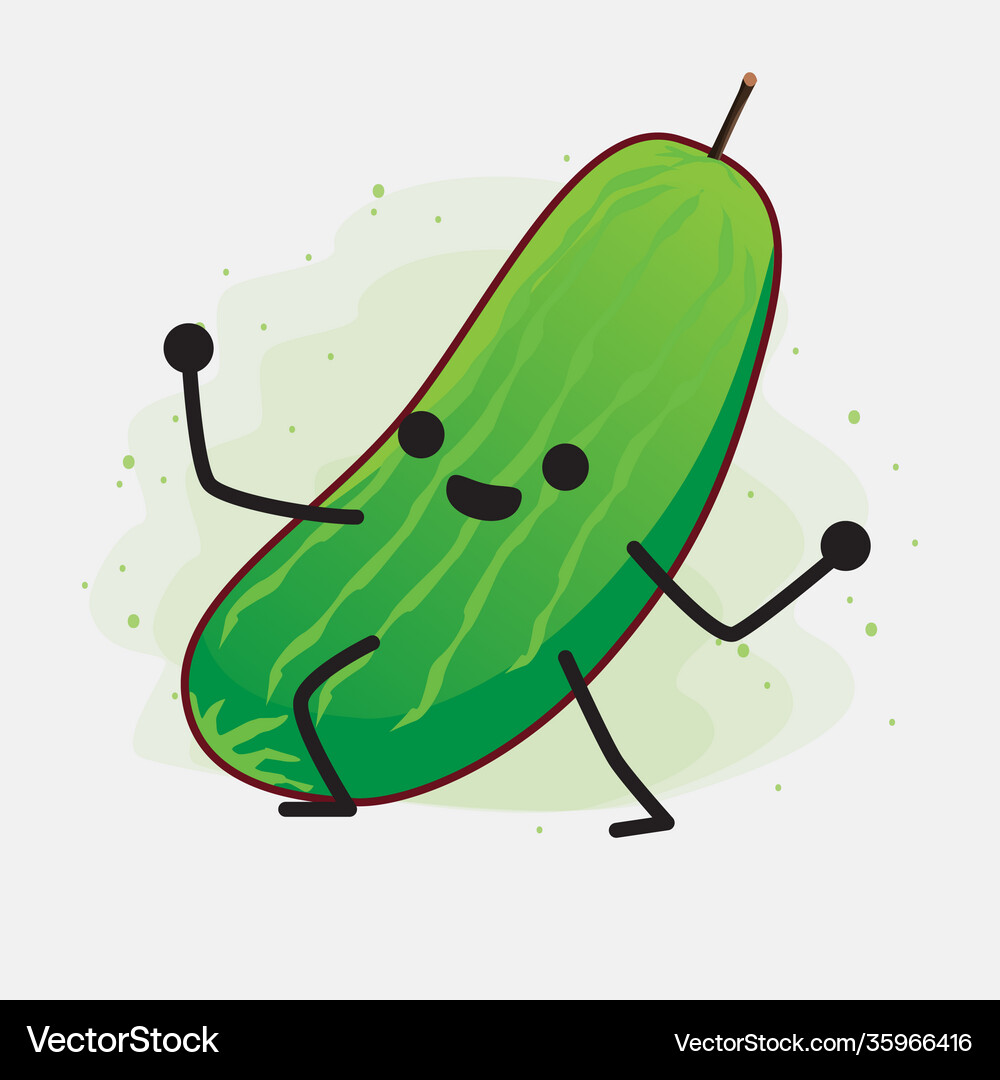 Cute cucumber fruit character Royalty Free Vector Image