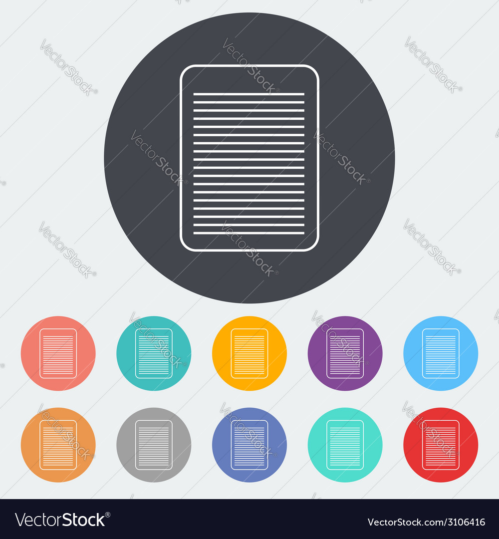 Document single flat icon Royalty Free Vector Image