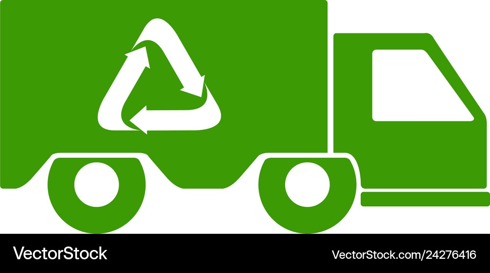 Isolated recycling truck icon Royalty Free Vector Image