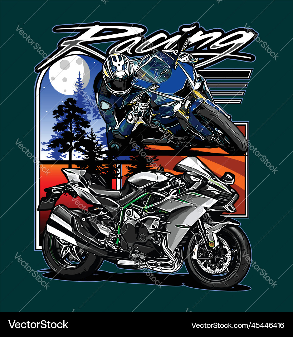 Motor sport with rider background Royalty Free Vector Image