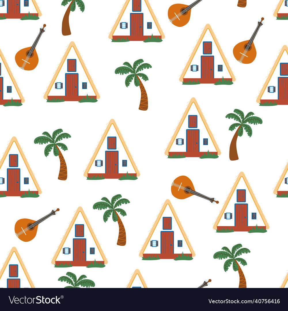 Palheiro portuguese traditional house triangular Vector Image Palheiro portuguese traditional house triangular Vector Image