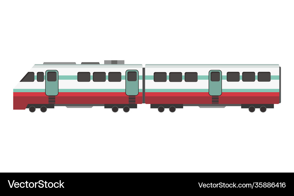 Passenger express train railway carriage cartoon Vector Image