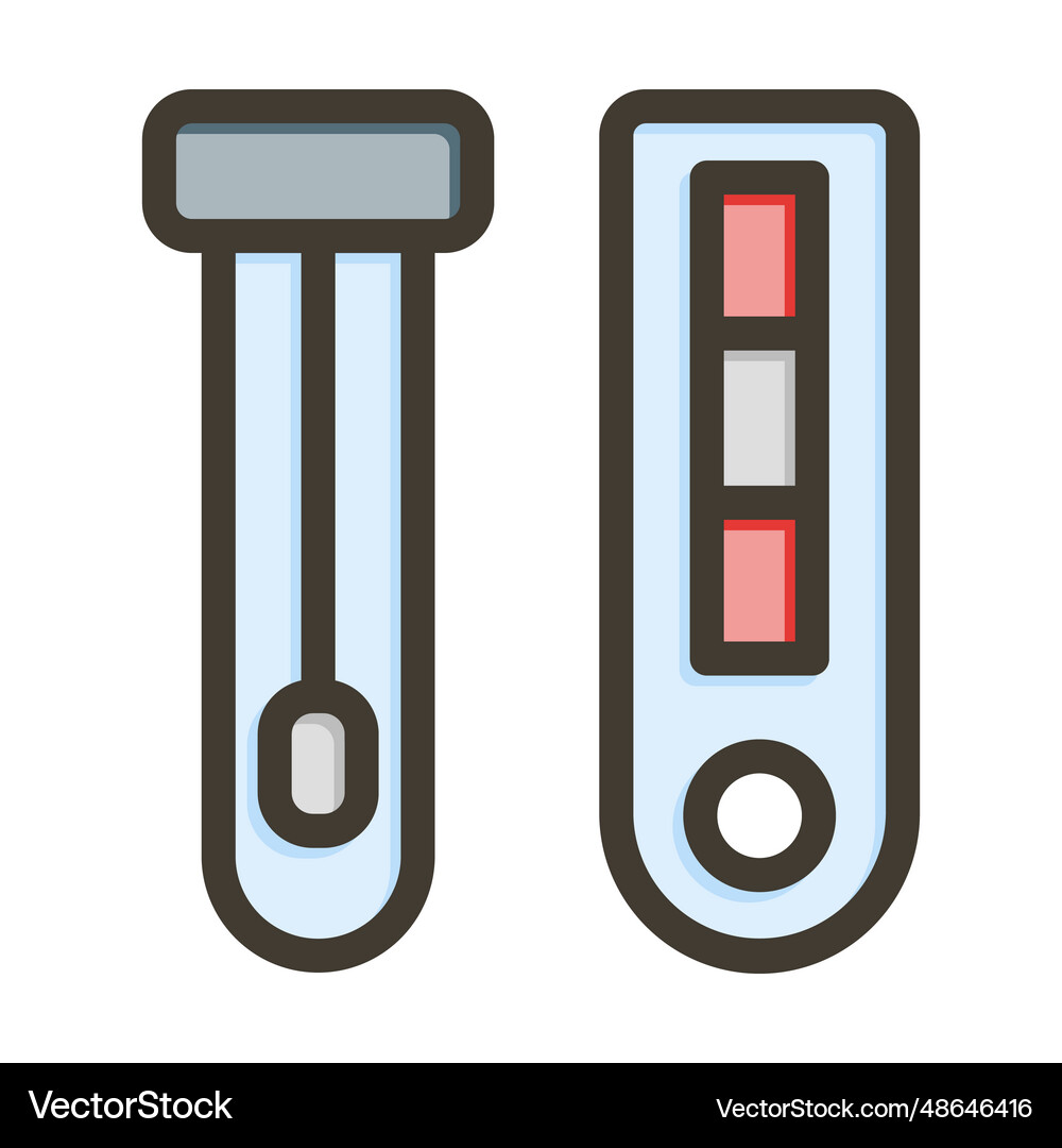 Pcr test thick line filled colors for personal Vector Image