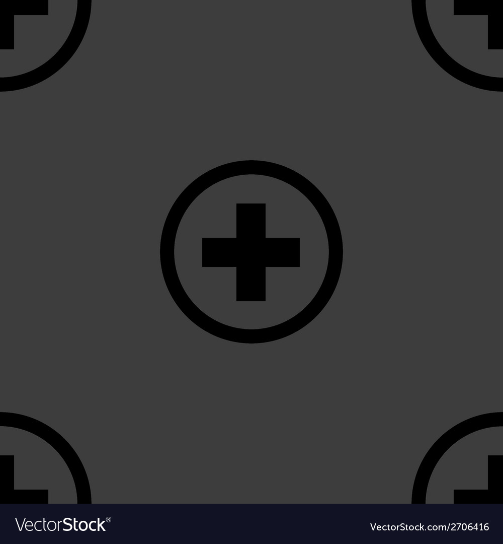Plus web icon flat design seamless pattern Vector Image