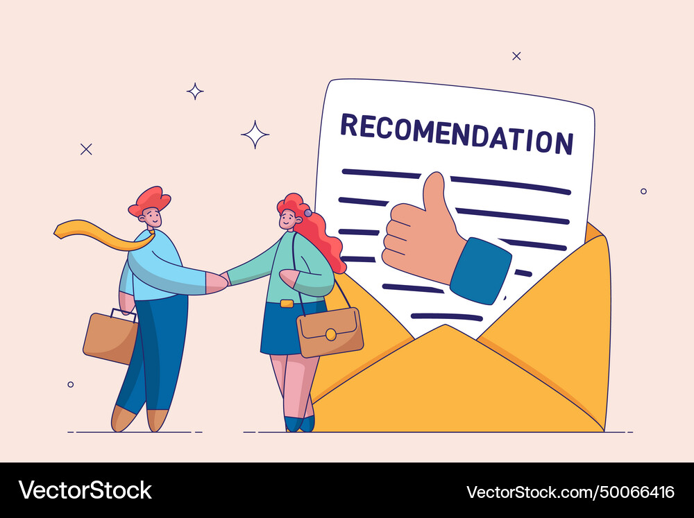 Recommendation letter concept education reward Vector Image