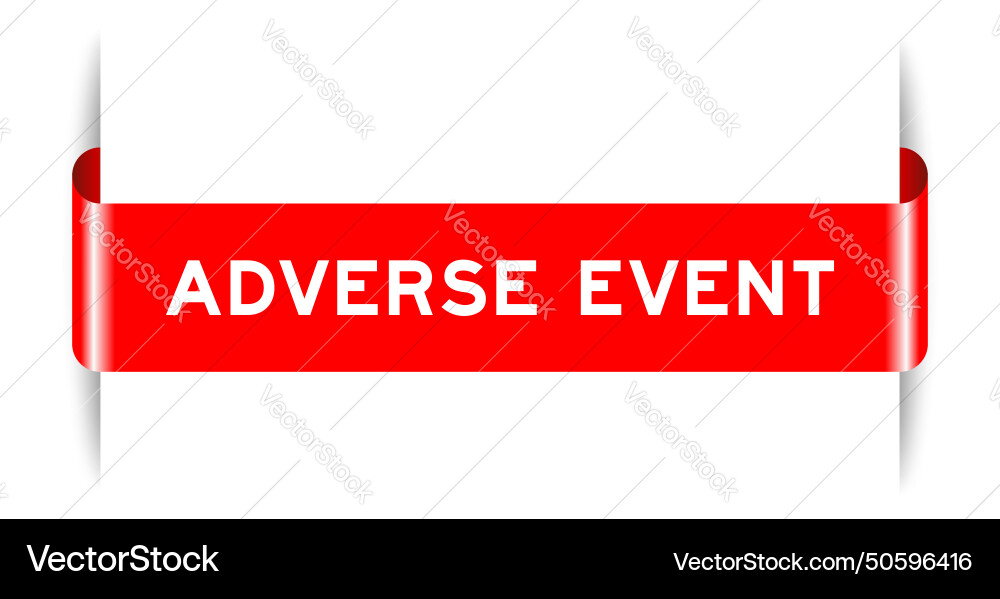 Red color inserted label banner with word adverse Vector Image