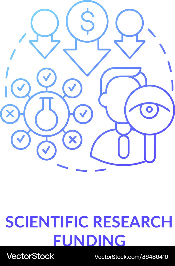 Scientific research funding concept icon Vector Image