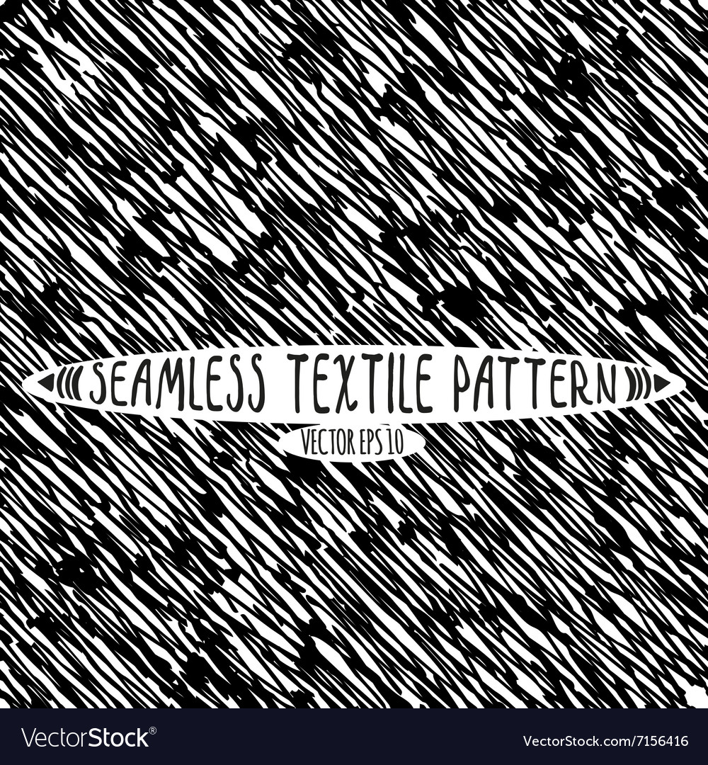 Seamless ink drawn textile pattern Royalty Free Vector Image