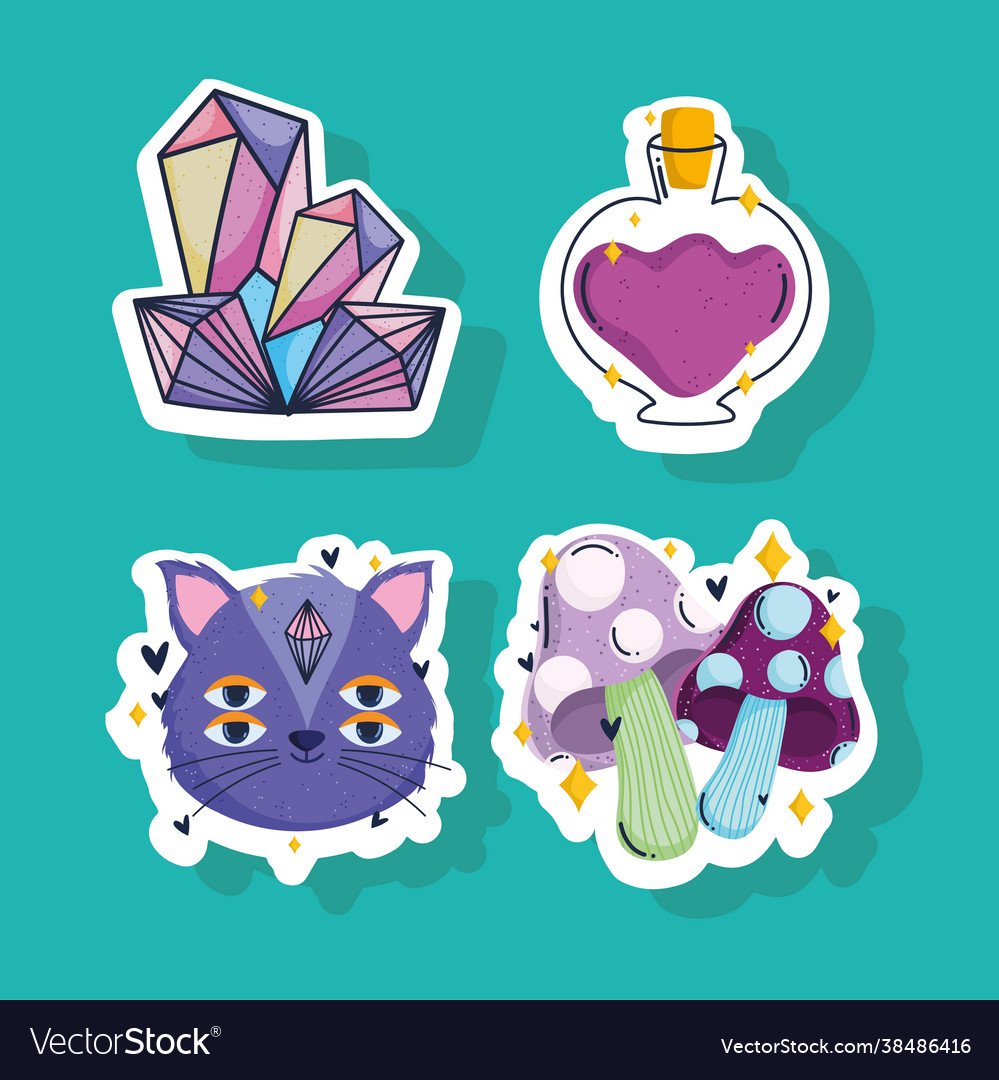Set magic icons Royalty Free Vector Image - VectorStock