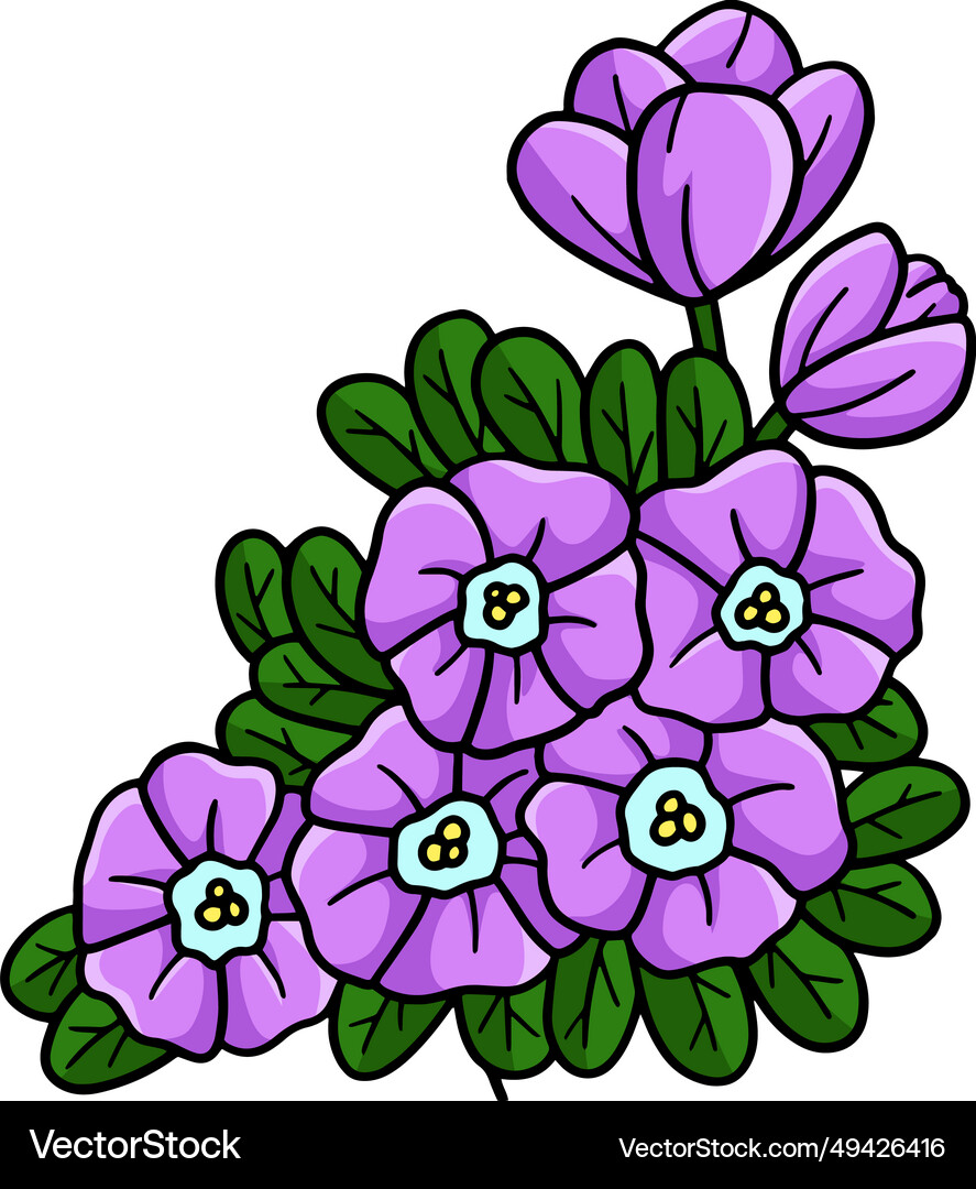 Spring flowers cartoon colored clipart Royalty Free Vector