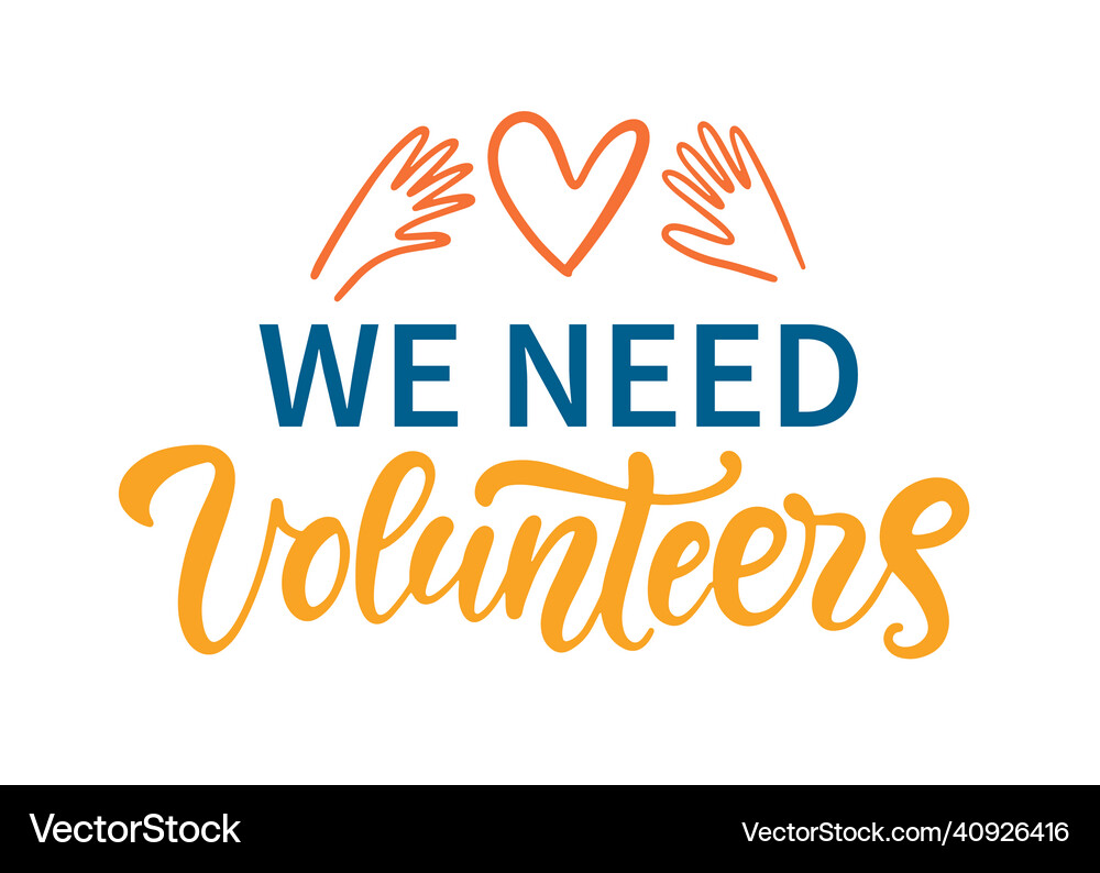 Volunteer Hands with Heart Royalty Free Vector Image