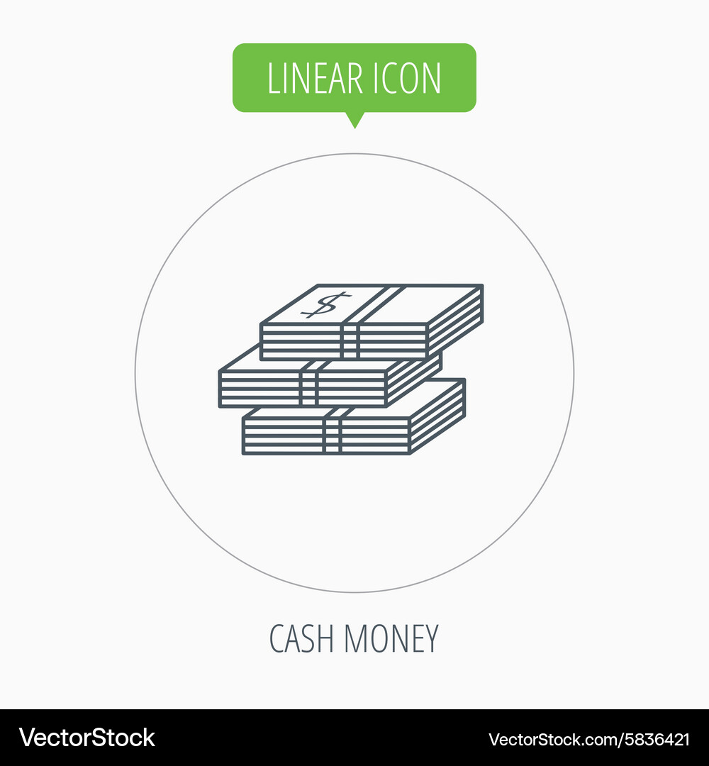 Cash icon dollar money sign Royalty Free Vector Image