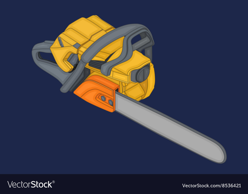 Chainsaw isometric flat 3d Royalty Free Vector Image