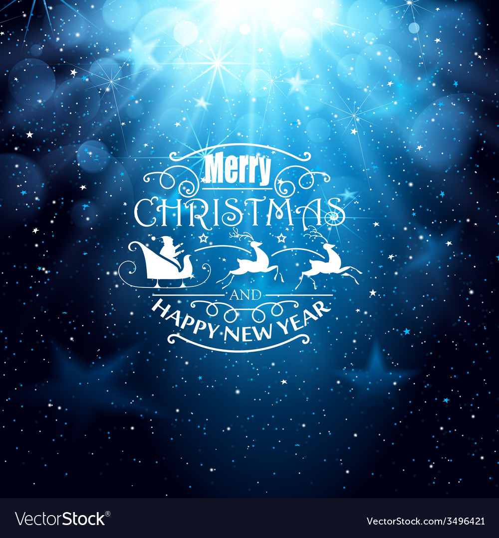 Christmas blue background Royalty Free Vector Image