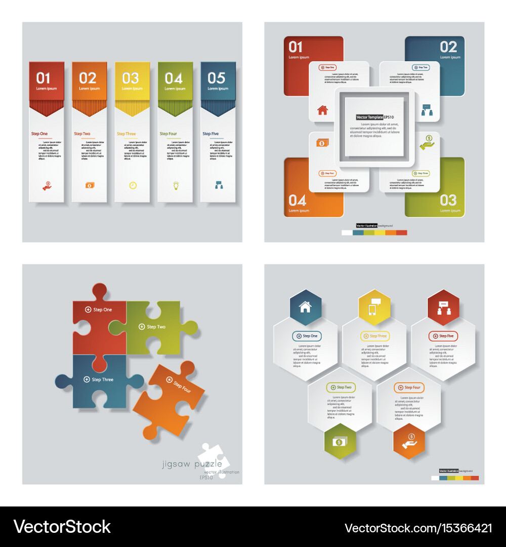 Collection 4 presentation template Royalty Free Vector Image