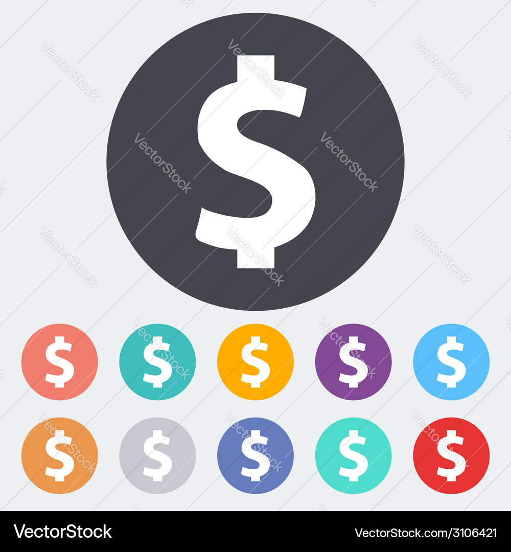 Dollar sing Royalty Free Vector Image - VectorStock