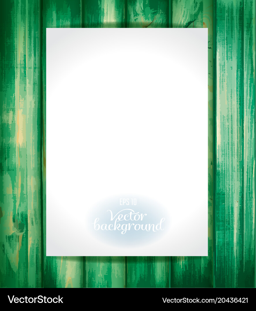 Empty paper on the wooden vintage background Vector Image