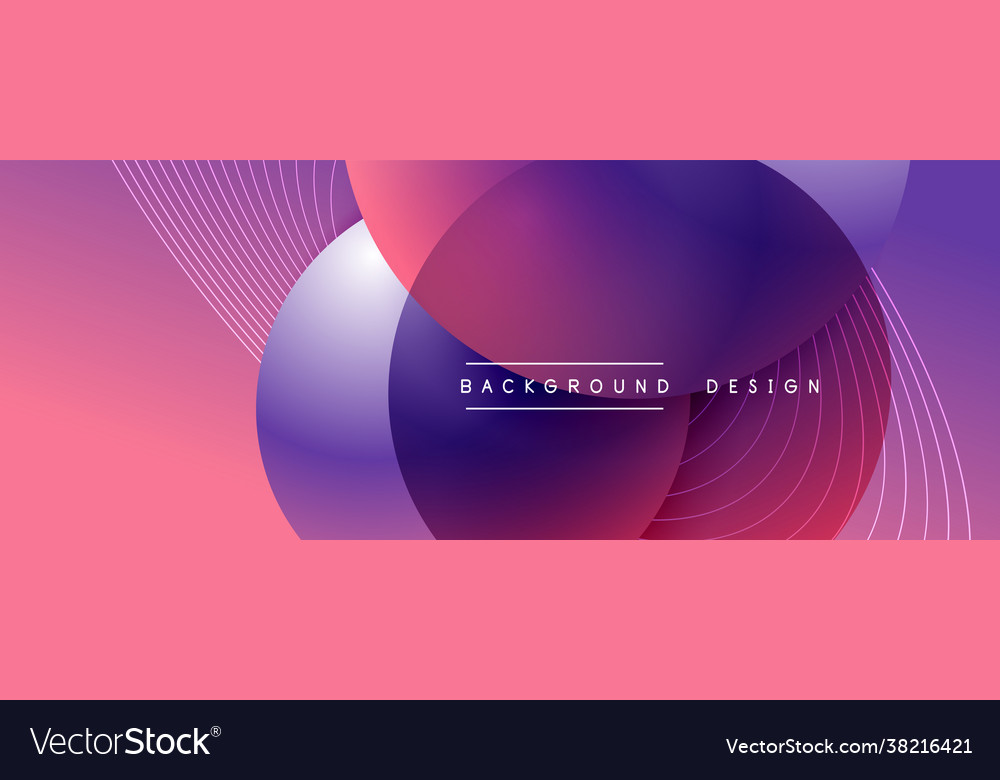 Gradient circles with shadows techno Royalty Free Vector