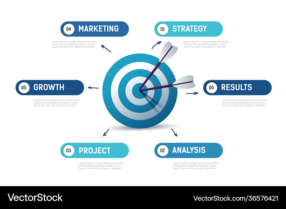Infographics diagram goals business concept Vector Image