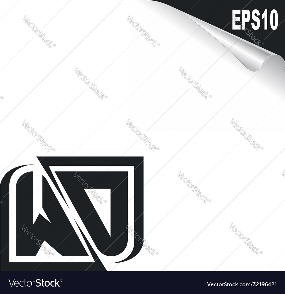 Initial wd logo design with shape style Royalty Free Vector