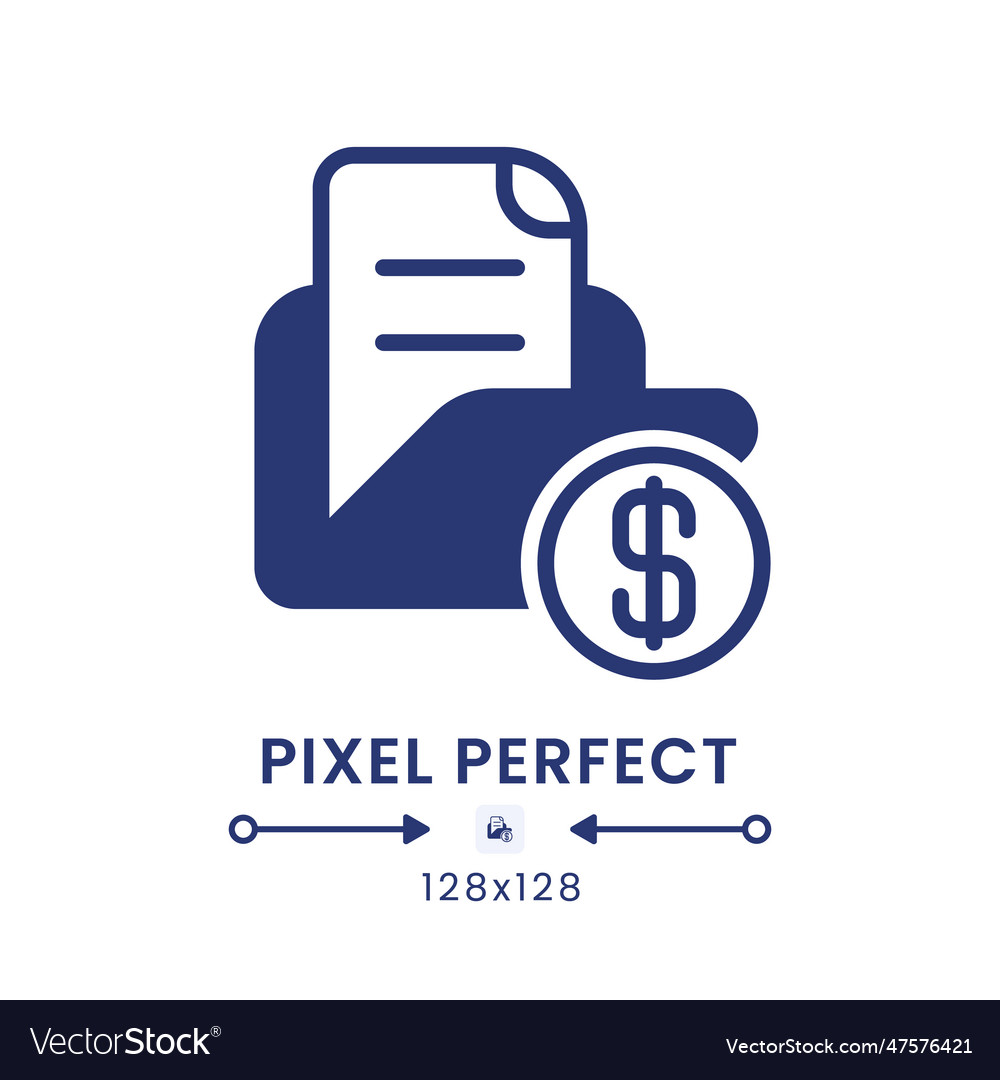 Invoicing black solid desktop icon Royalty Free Vector Image