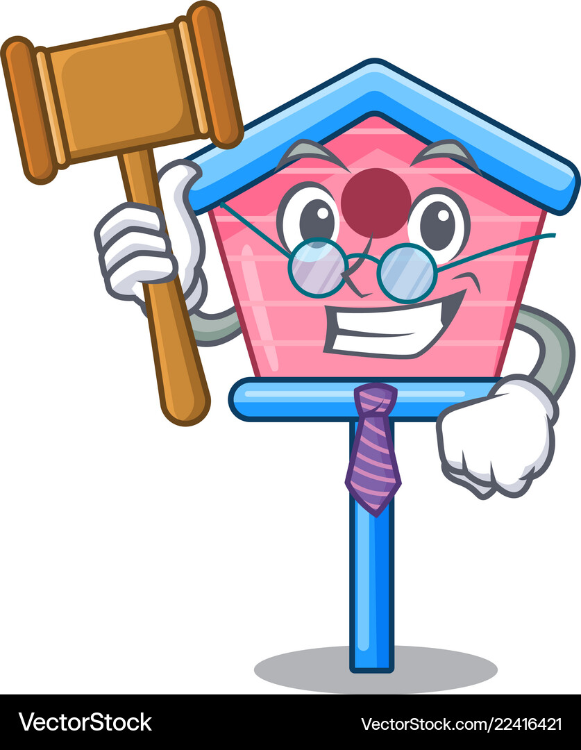 Judge bird house on a tree cartoon Royalty Free Vector Image