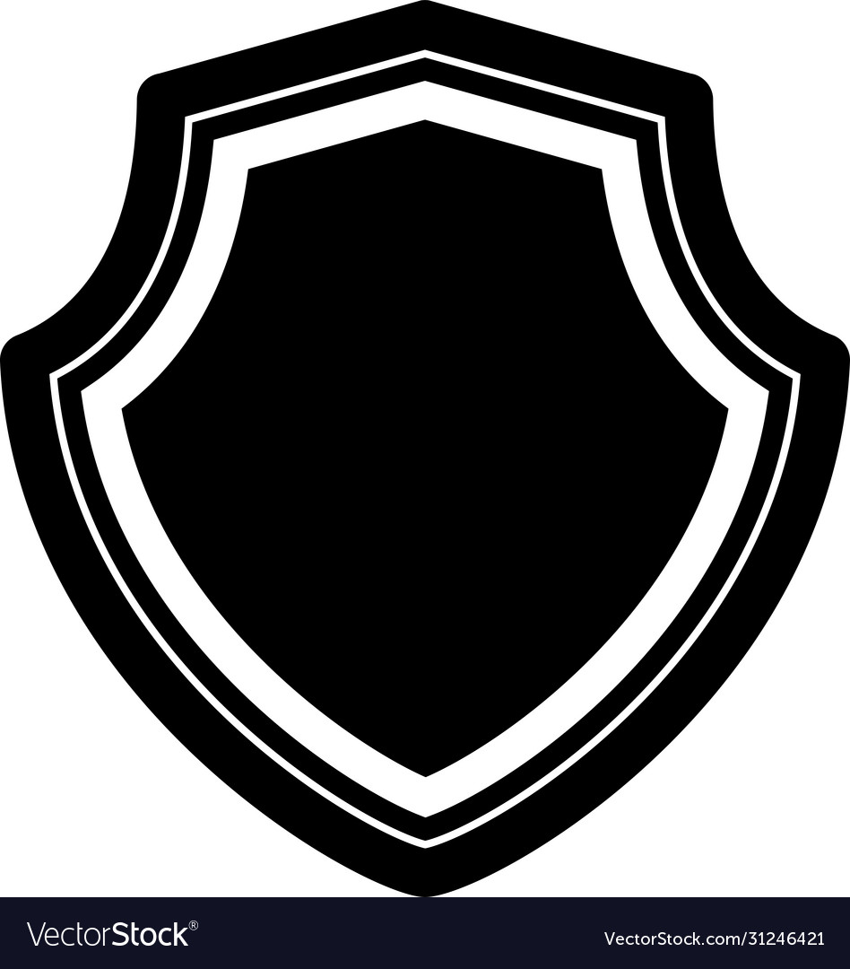 Monochrome shield emblem Royalty Free Vector Image