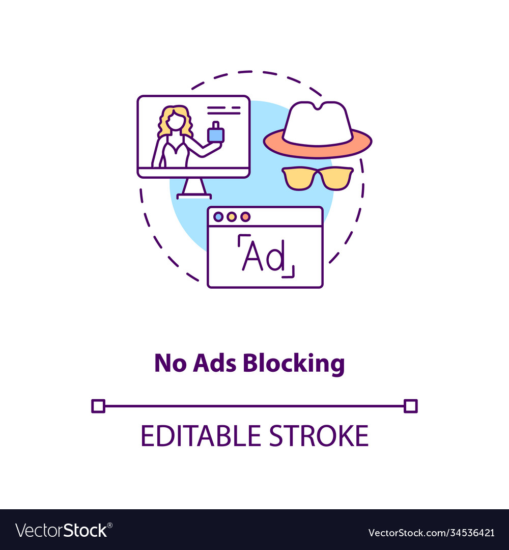 No ads blocking concept icon Royalty Free Vector Image