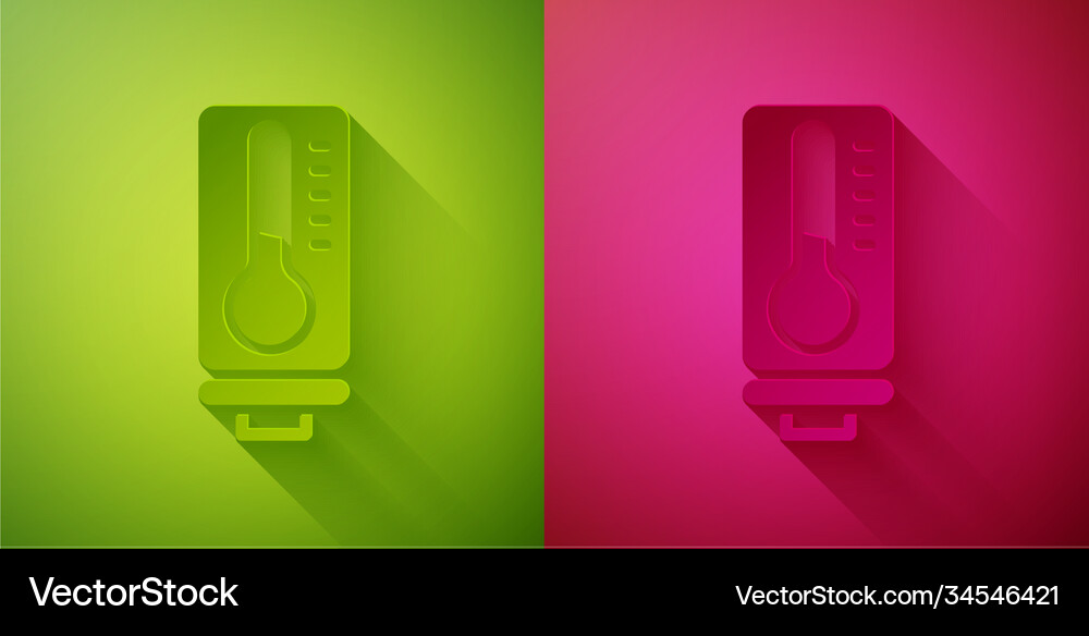 Paper cut meteorology thermometer measuring heat Vector Image