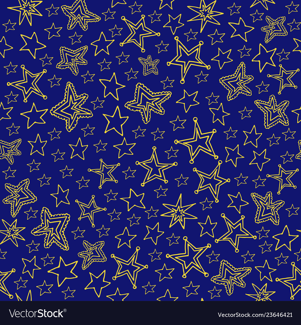 Pattern with hand drawn stars Royalty Free Vector Image