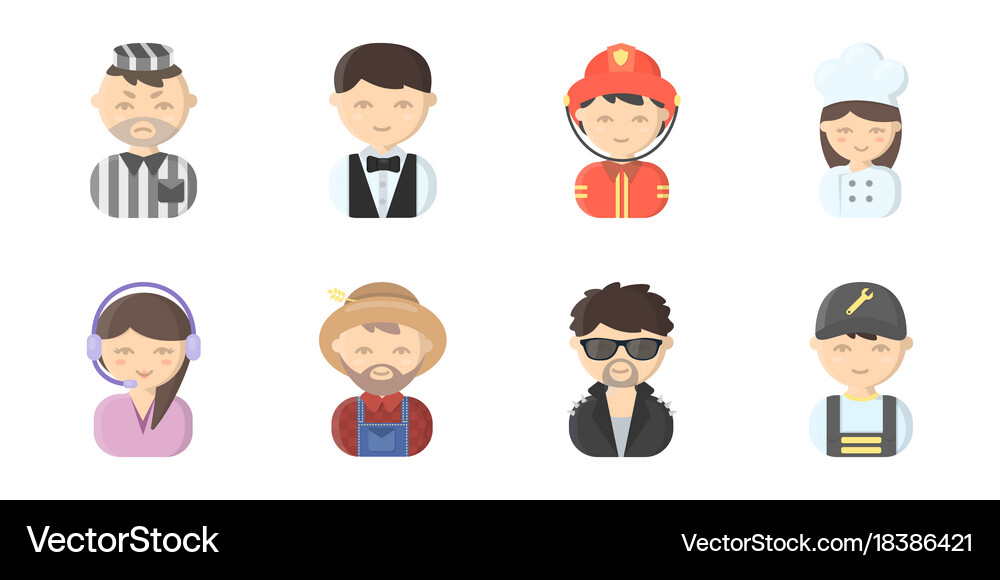People of different professions icons in set Vector Image
