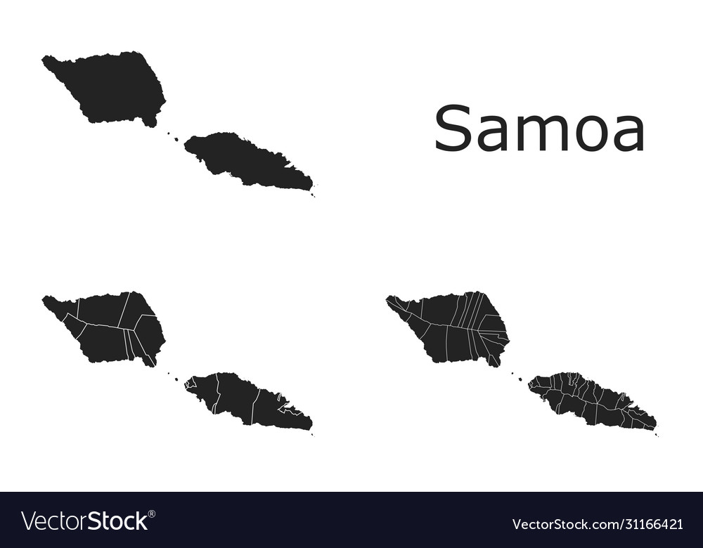 Samoa map with regional division Royalty Free Vector Image