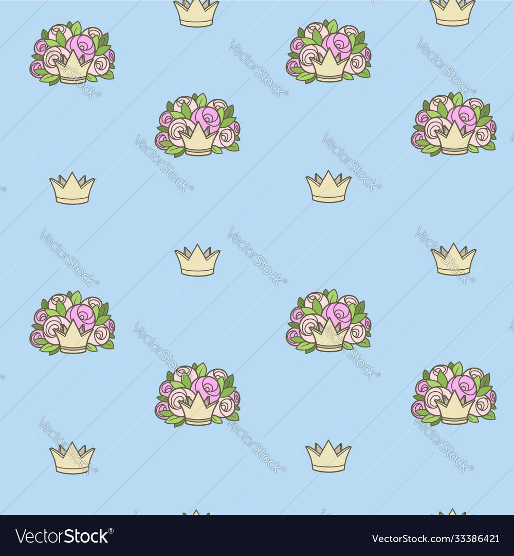 Seamless pattern from crowns various shapes Vector Image