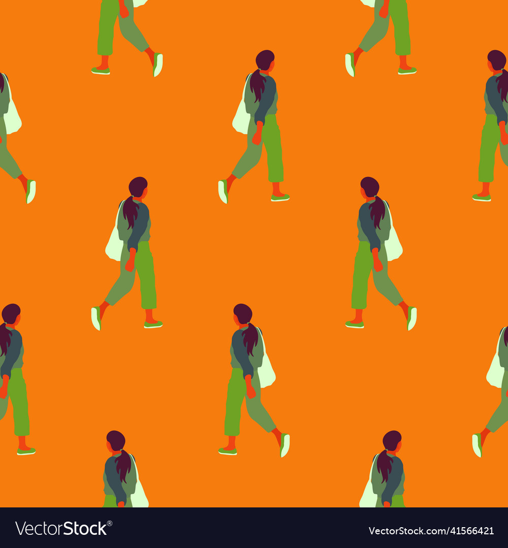 Seamless pattern with people Royalty Free Vector Image