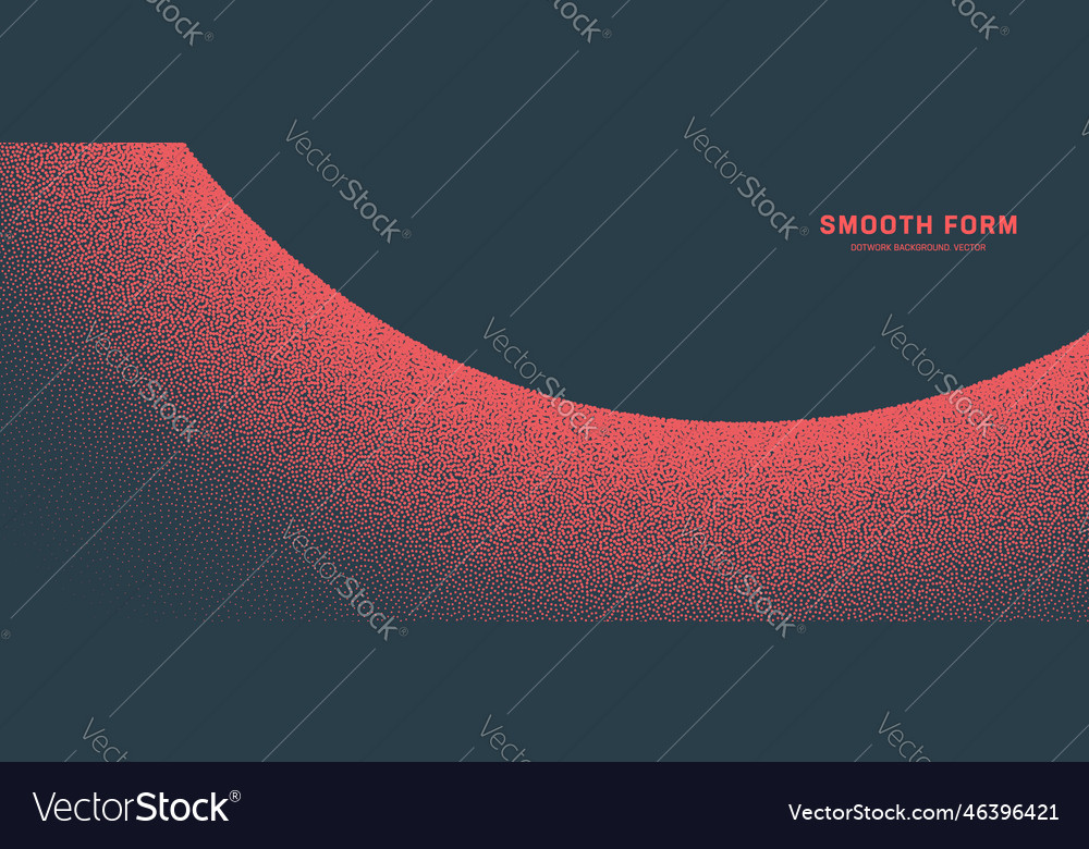 Semi circle smooth border red dotwork minimalist Vector Image