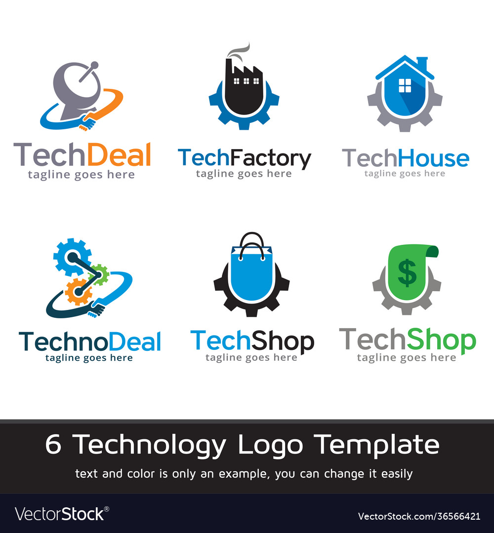 Technology logo template Royalty Free Vector Image