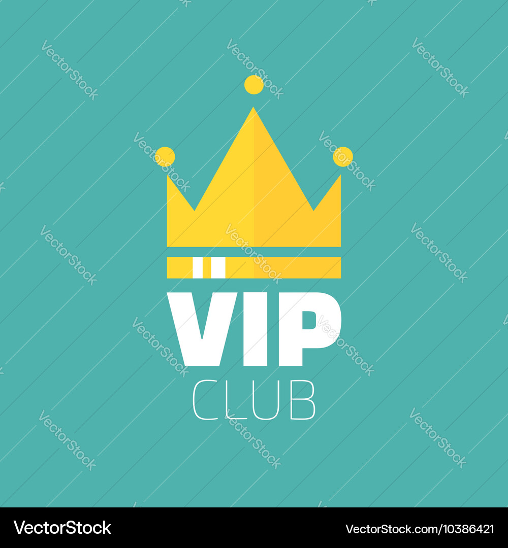 Vip club logo in flat style members only Vector Image
